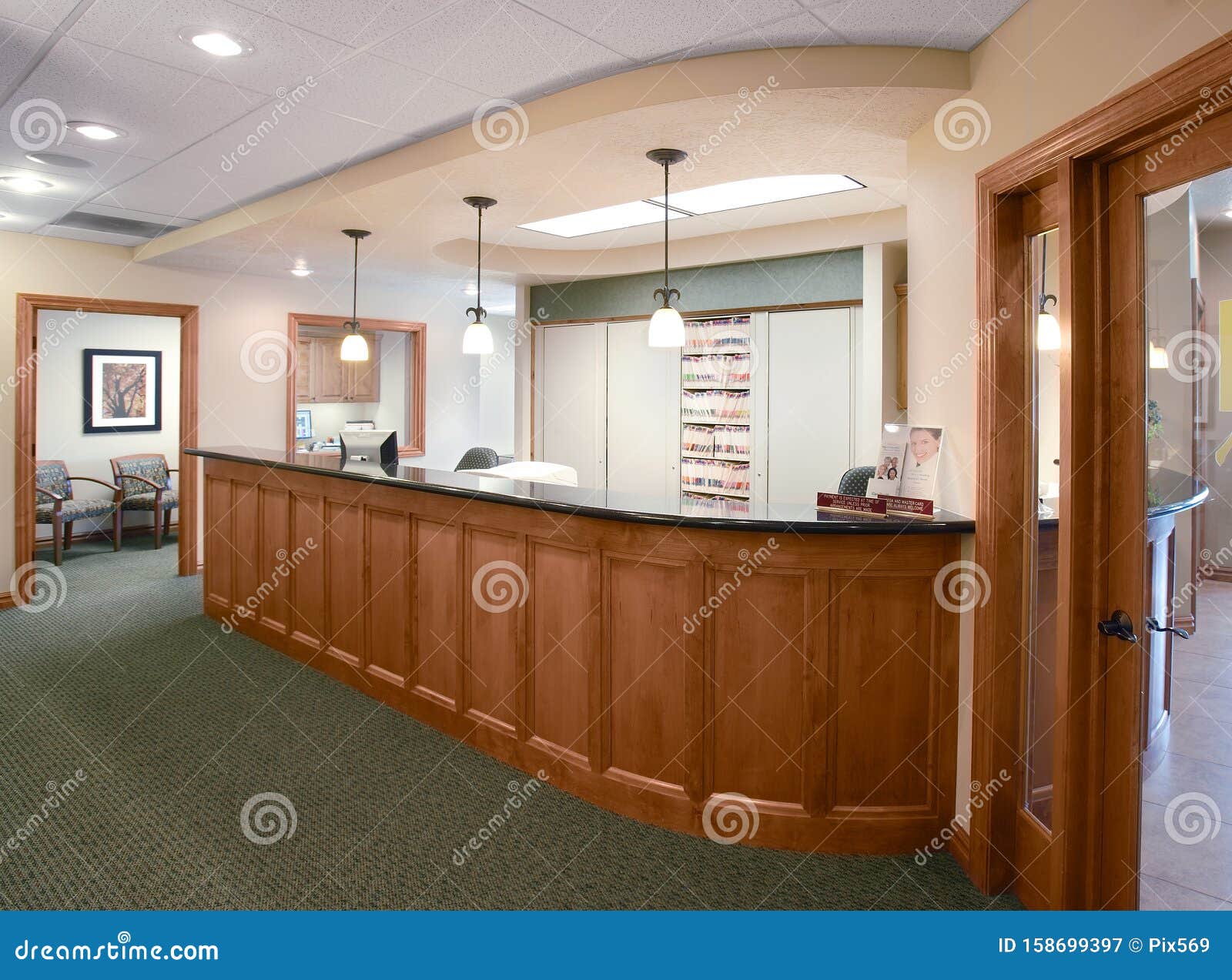 The Reception Counter Ar a Modern Dentist`s Office. Editorial ...