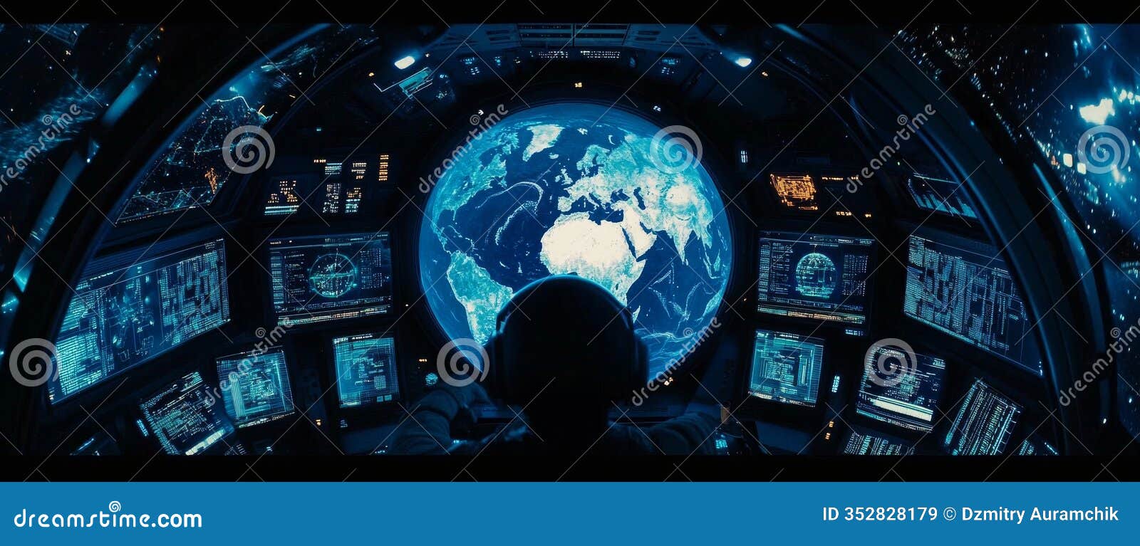 The Interior of an Advanced Command Center, Complete with Digital ...