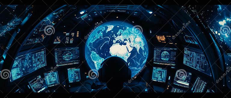 The Interior of an Advanced Command Center, Complete with Digital ...