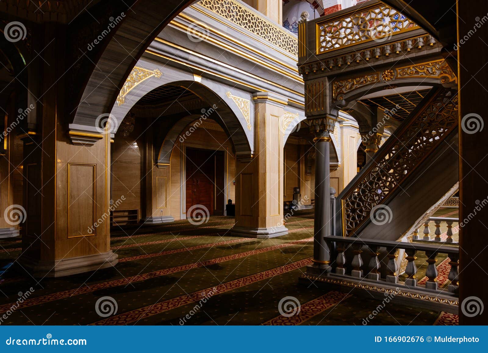 Interior of Ahmad Kadyrov Mosque Heart of Chechnya Stock Photo - Image ...
