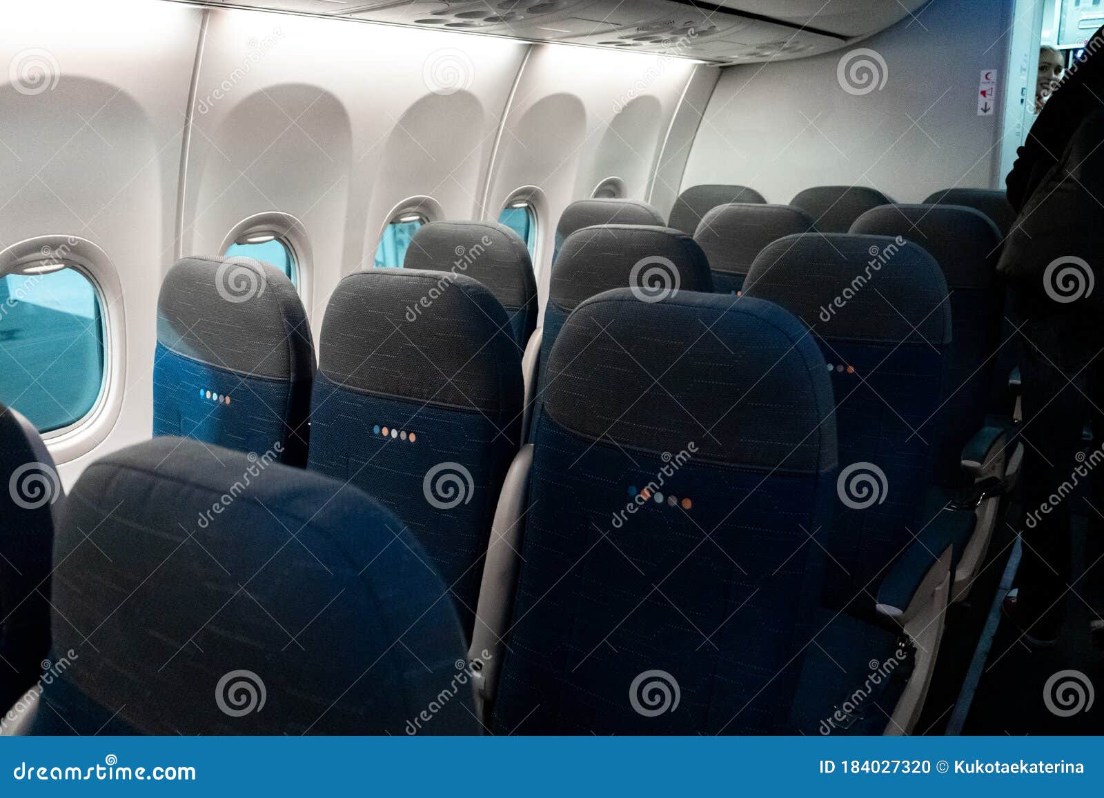 The Interior of the Aircraft. Empty Airplane Cabin Editorial Image ...