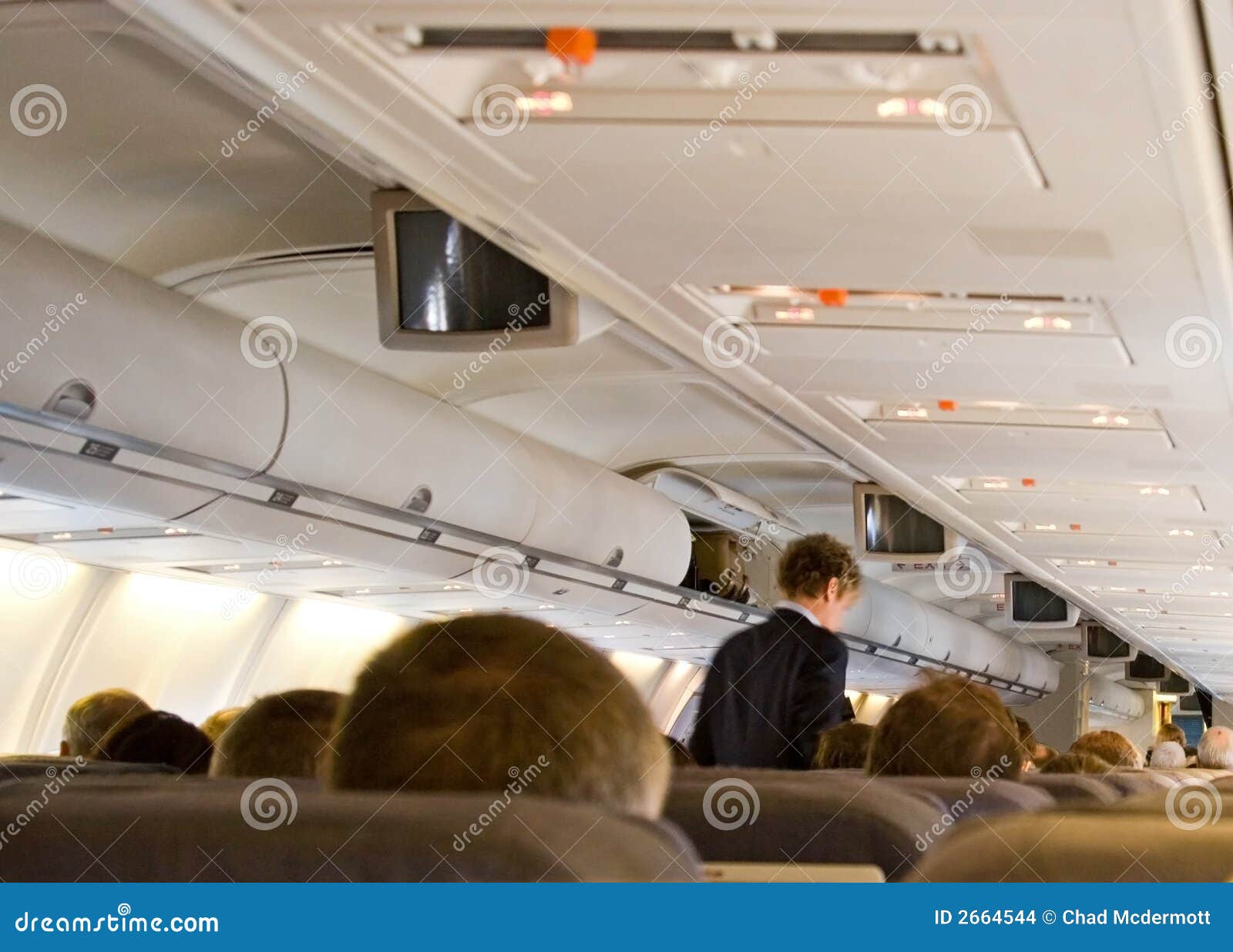 Interior of Airplane stock photo. Image of jetliner, plane - 2664544