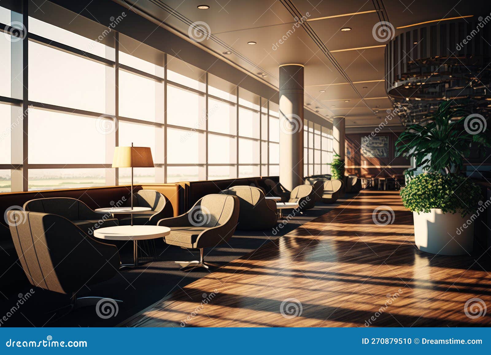 The Interior of an Airport Lounge with Large Windows. Generative AI ...