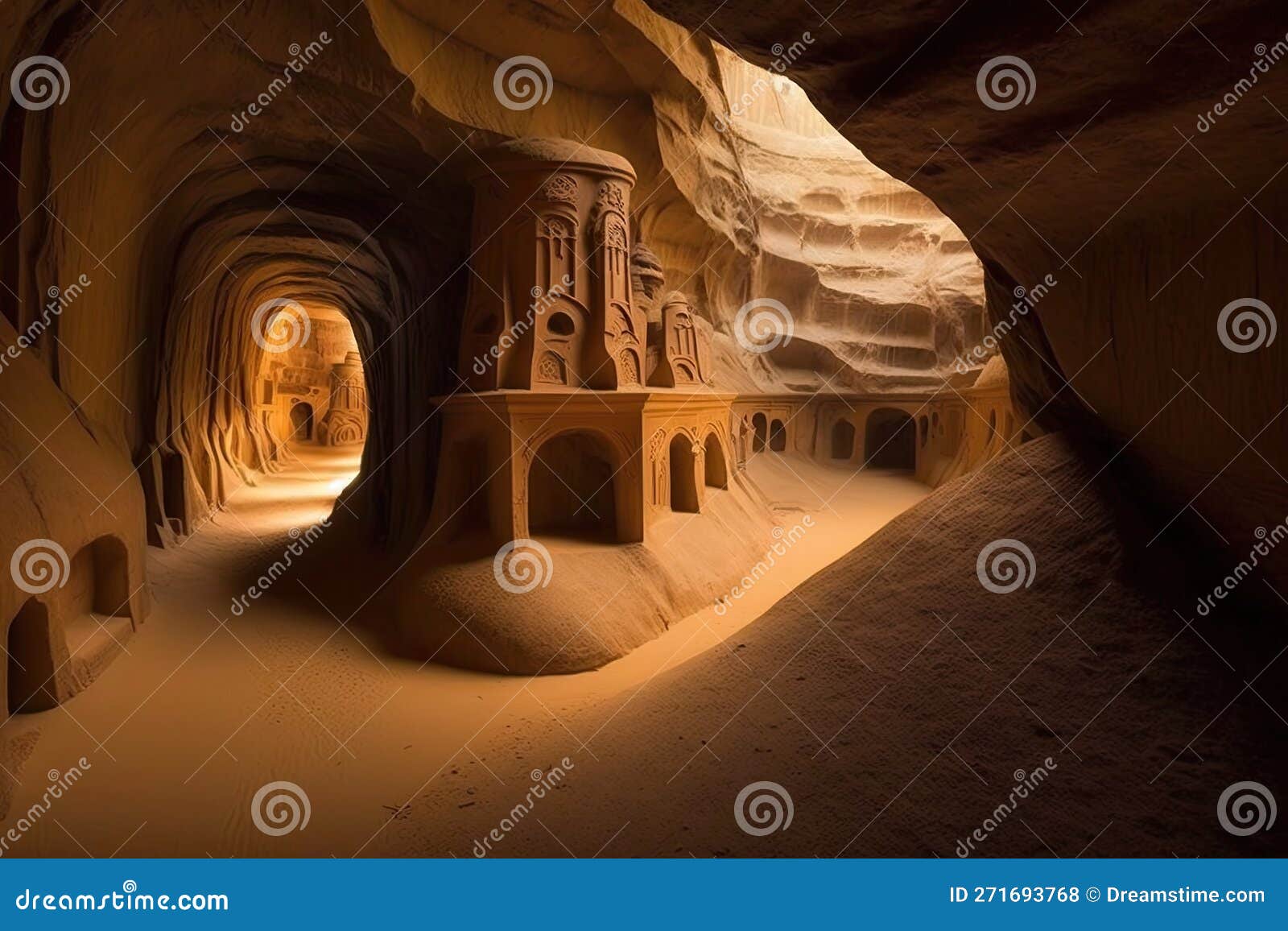 The Interior of the Al Qarah Caves in Saudi Arabias Al Hasa Oasis Stock ...