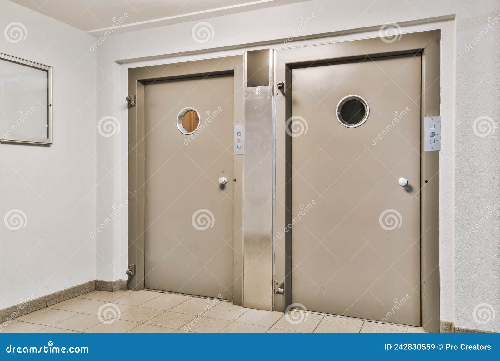 The Interior of an Amazing Corridor with Two Elevators Stock Image ...