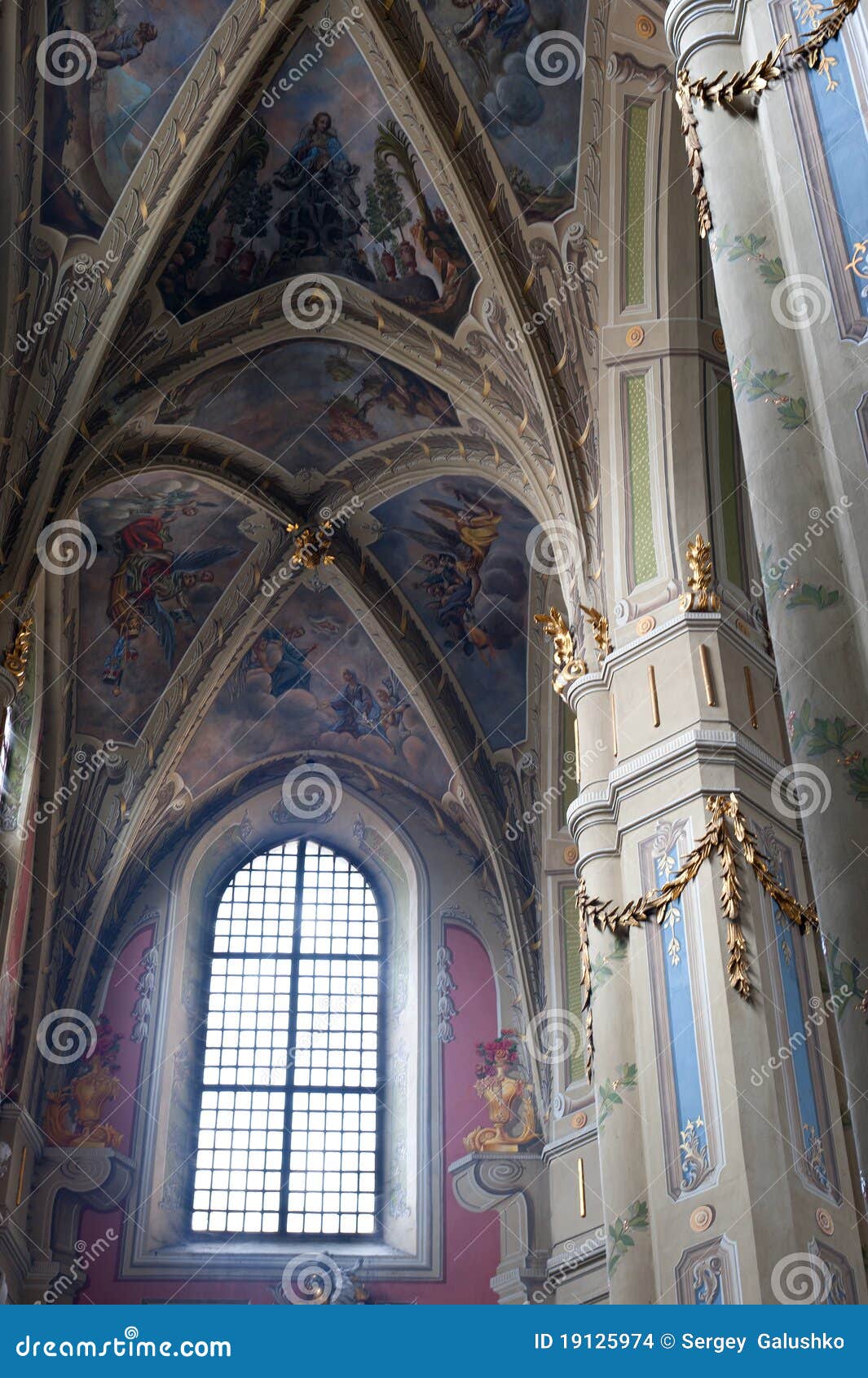 Interior of ancient church stock photo. Image of catholic - 19125974