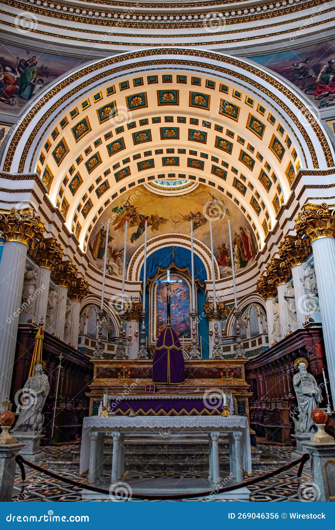Interior of an Ancient Church in Malta. Stock Photo - Image of tower ...