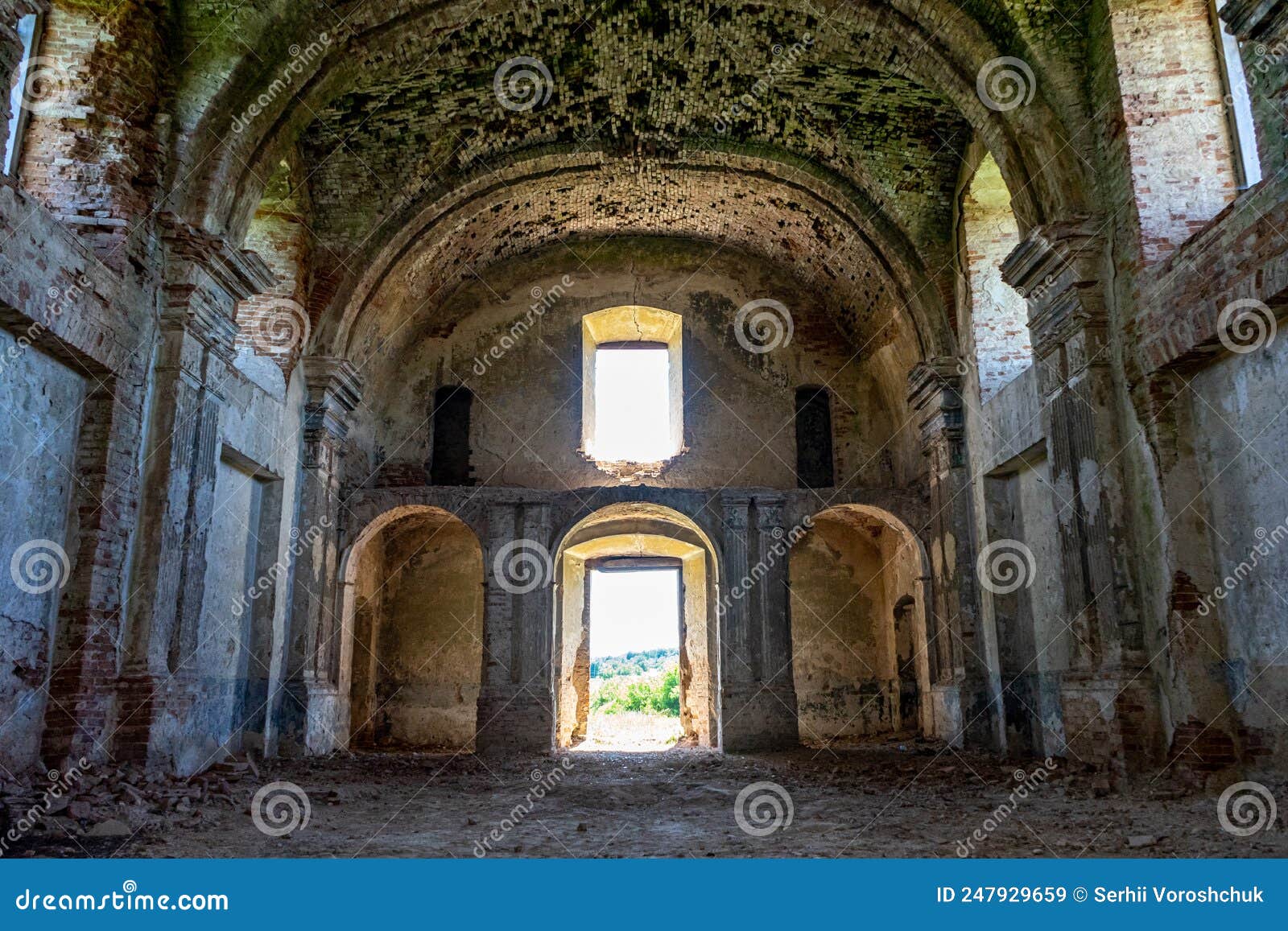 Interior of the Ancient Destroyed Temple. Abandoned Building of an ...