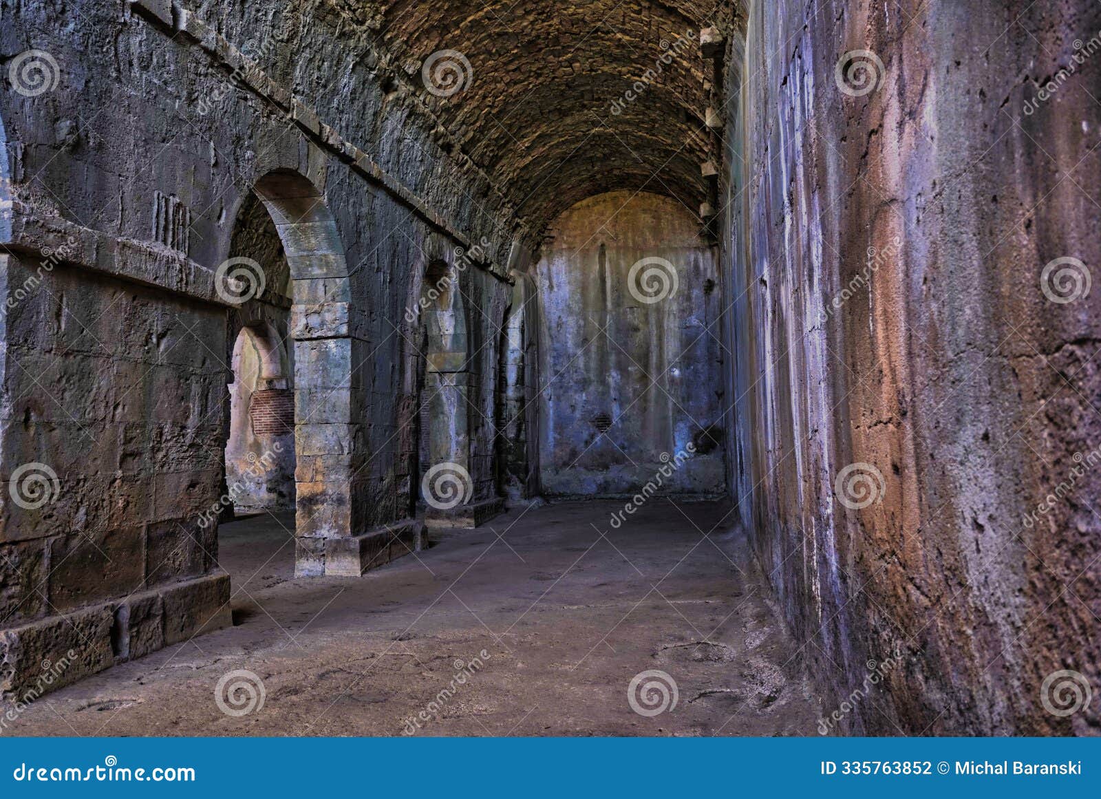 The Interior of Ancient Roman Cisterns in Which Water Was Stored Stock ...