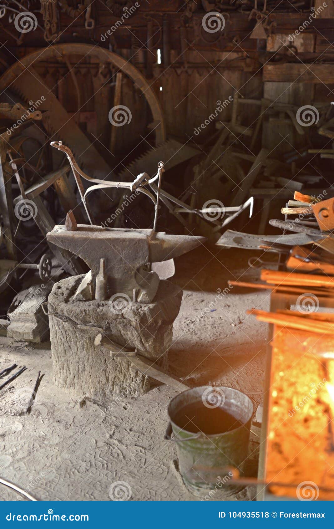 The Interior of the Ancient Smithy Stock Photo - Image of antique ...