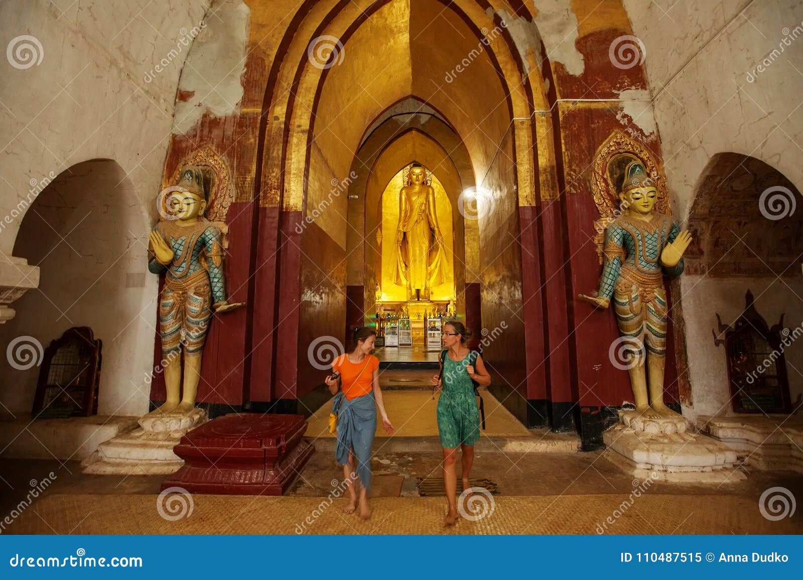 Interior of the Ancient Temples in Bagan, Myanmar Stock Image - Image ...