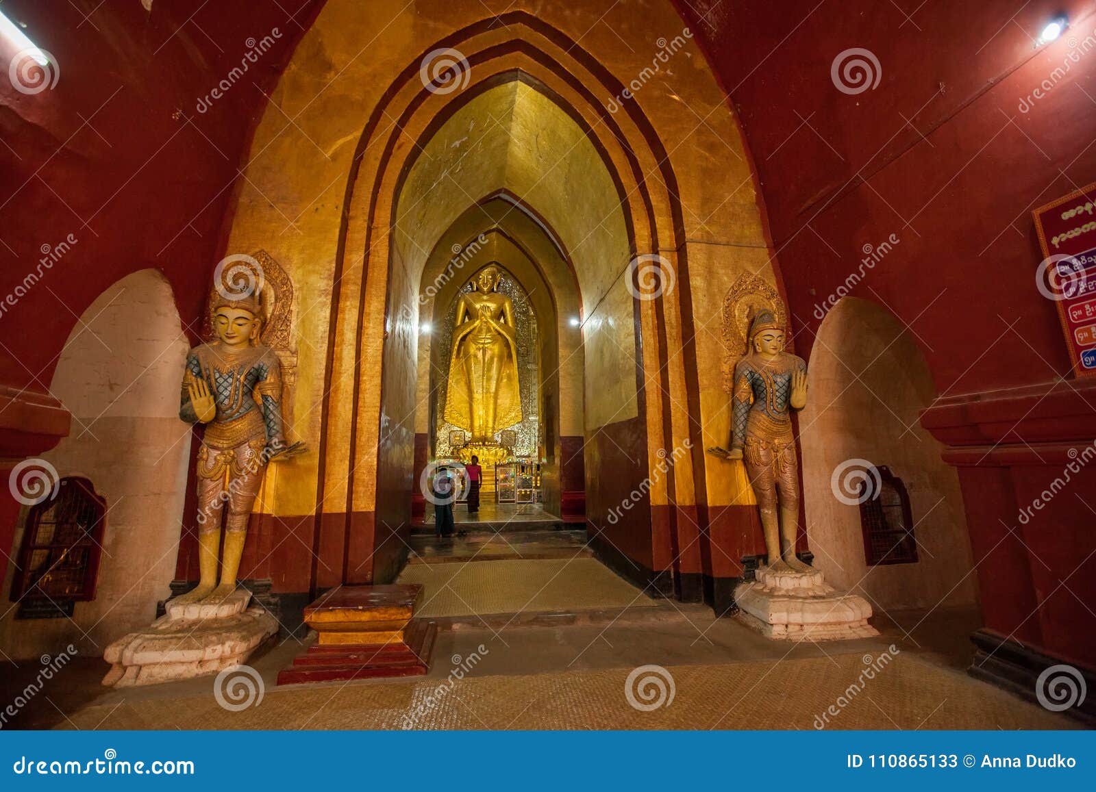Interior of the Ancient Temples in Bagan, Myanmar Stock Image - Image ...
