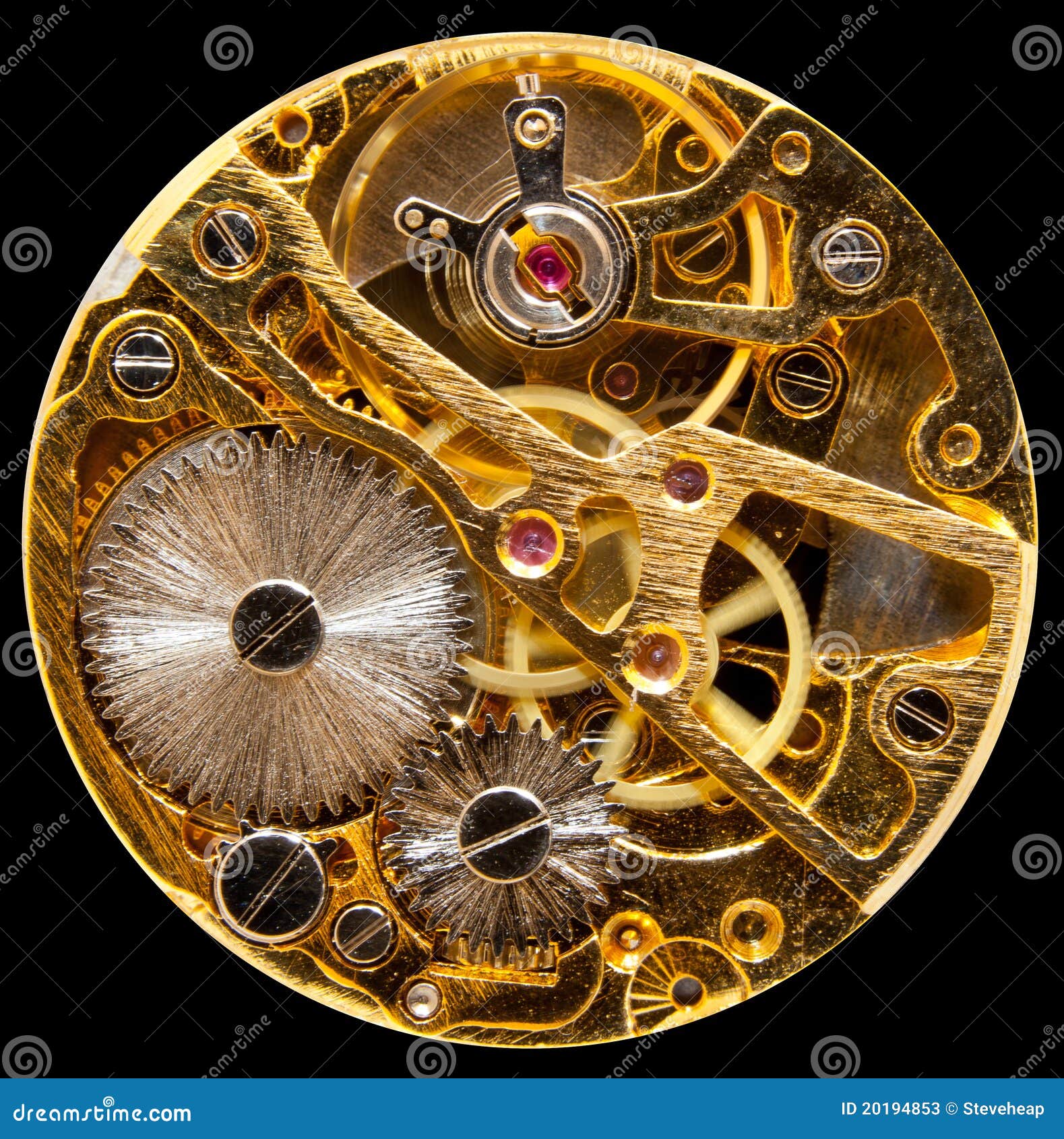 Interior of Antique Hand Wown Watch Stock Image - Image of jewels ...