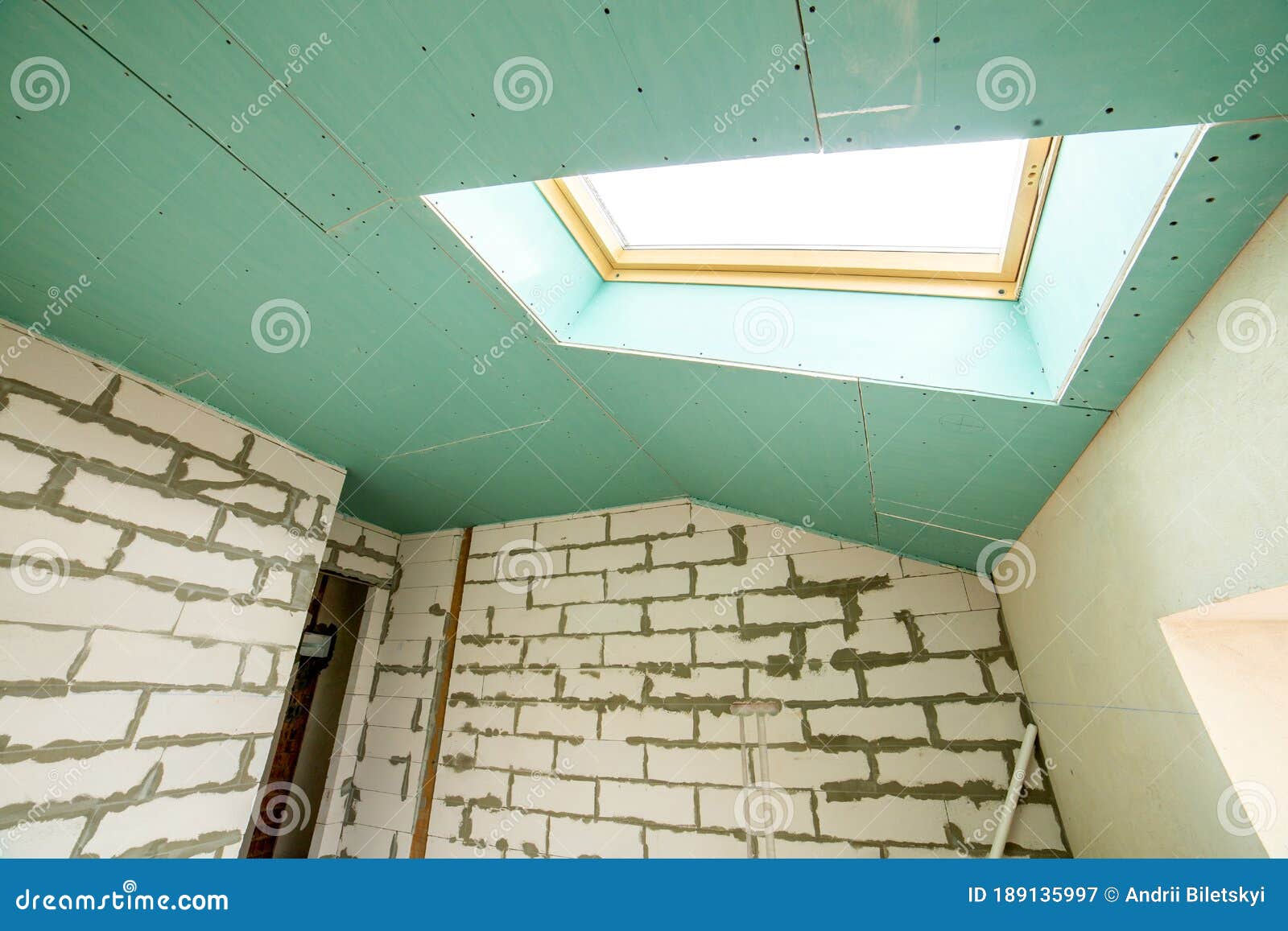 Interior of an Apartment Room with Bare Walls and Ceiling Under ...