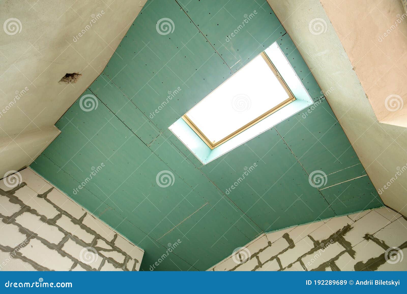 Interior of an Apartment Room with Bare Walls and Ceiling Under ...
