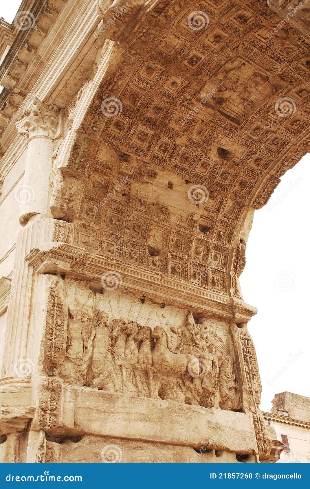Interior of the Arch of Titus in the Roman Forum Stock Photo - Image of ...