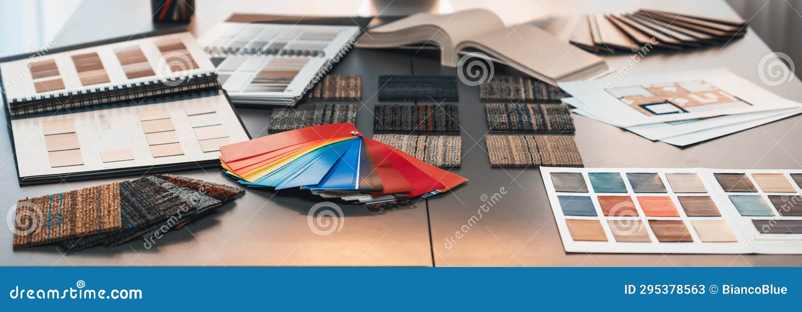 Interior Architect Designer Workstation Table with Mood Board and Color ...