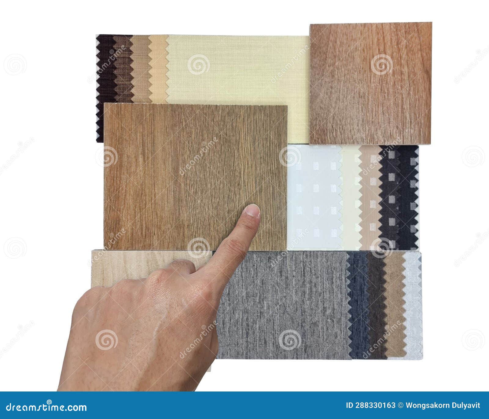 Architect Selects Interior Material Samples Including Drapery Fabric ...