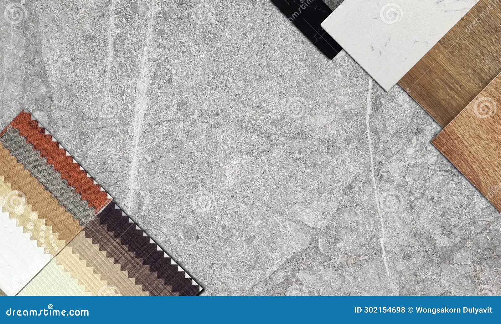 Interior Architectural Material Samples with Blank Space at Center for ...