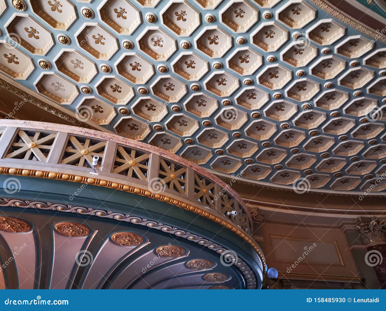 Interior Architecture at the Romanian Athenaeum Stock Photo - Image of ...