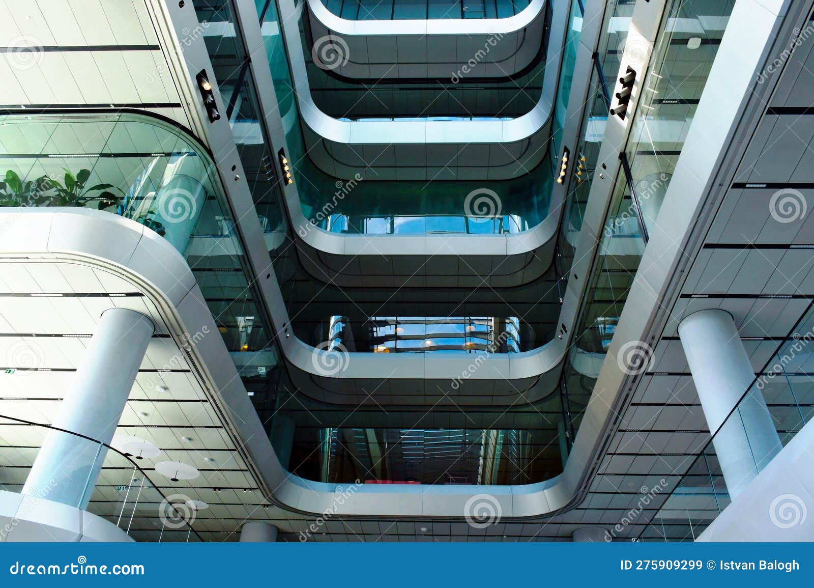 The Interior Atrium and Lobby Space of the MOL Headquarter Tower and ...