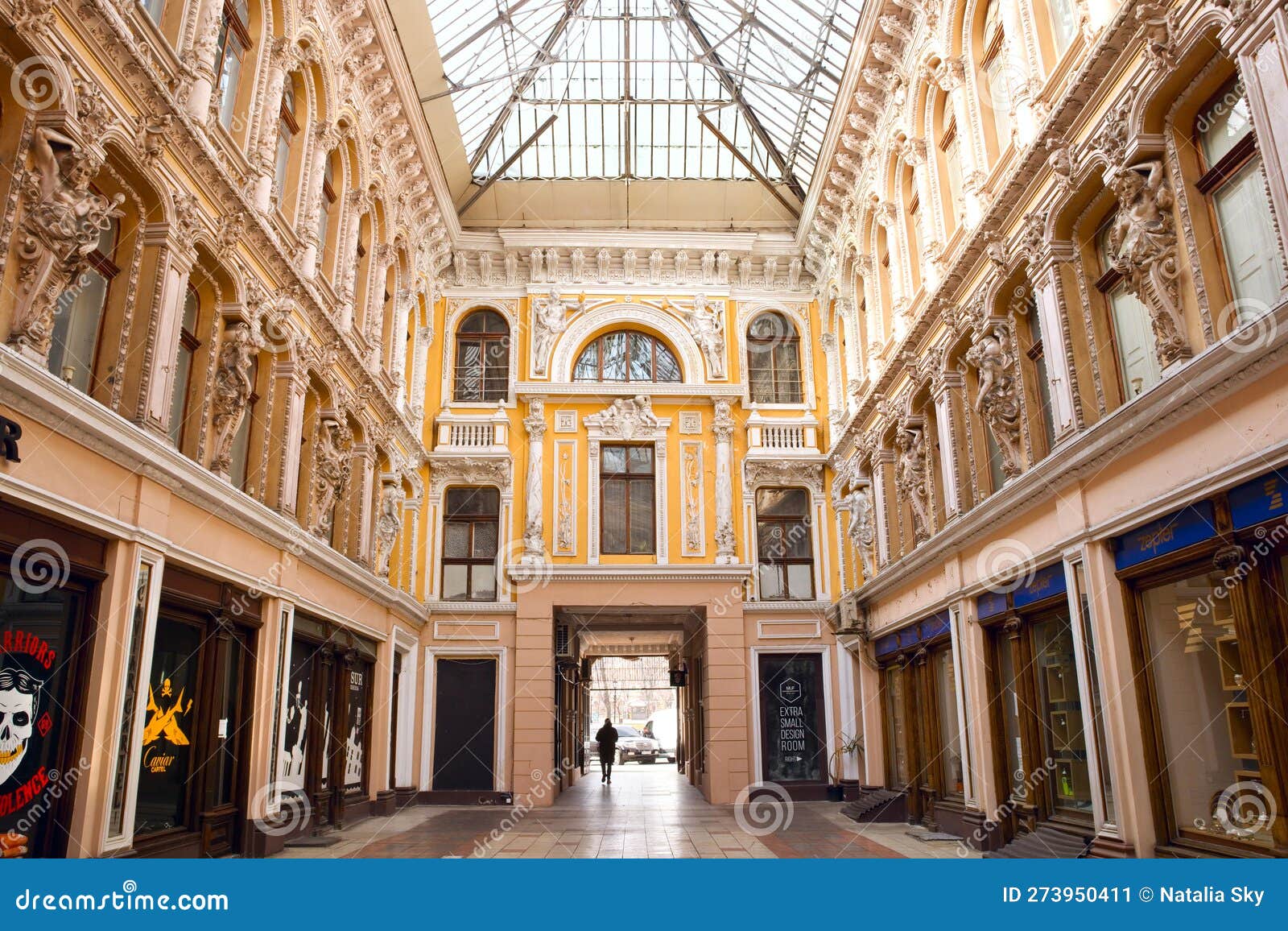 Interior of Atrium in Passage - Old Covered Mall and Architectural ...