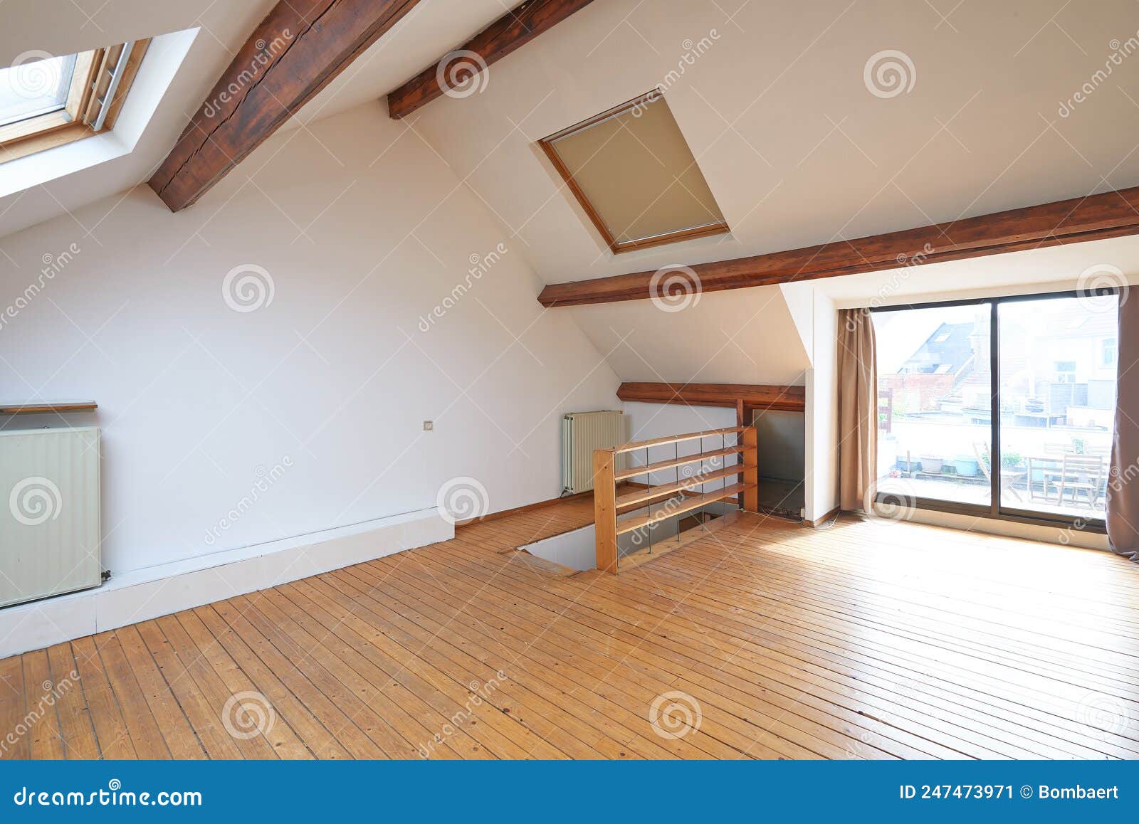 Interior Of The Attic Of House With Boxes And Old Appliances Under ...