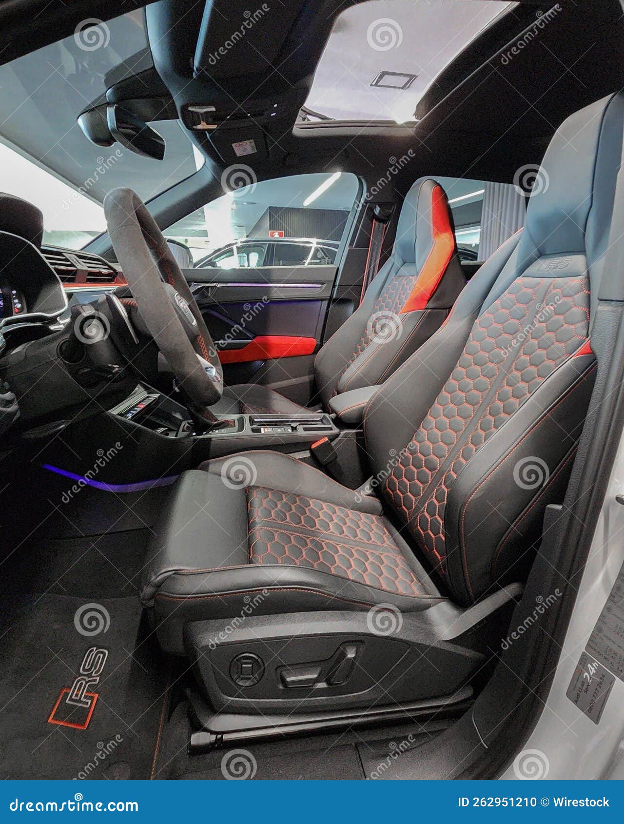 Interior of the Audi RSQ3 from Driver S Side with Black and Red Salon ...