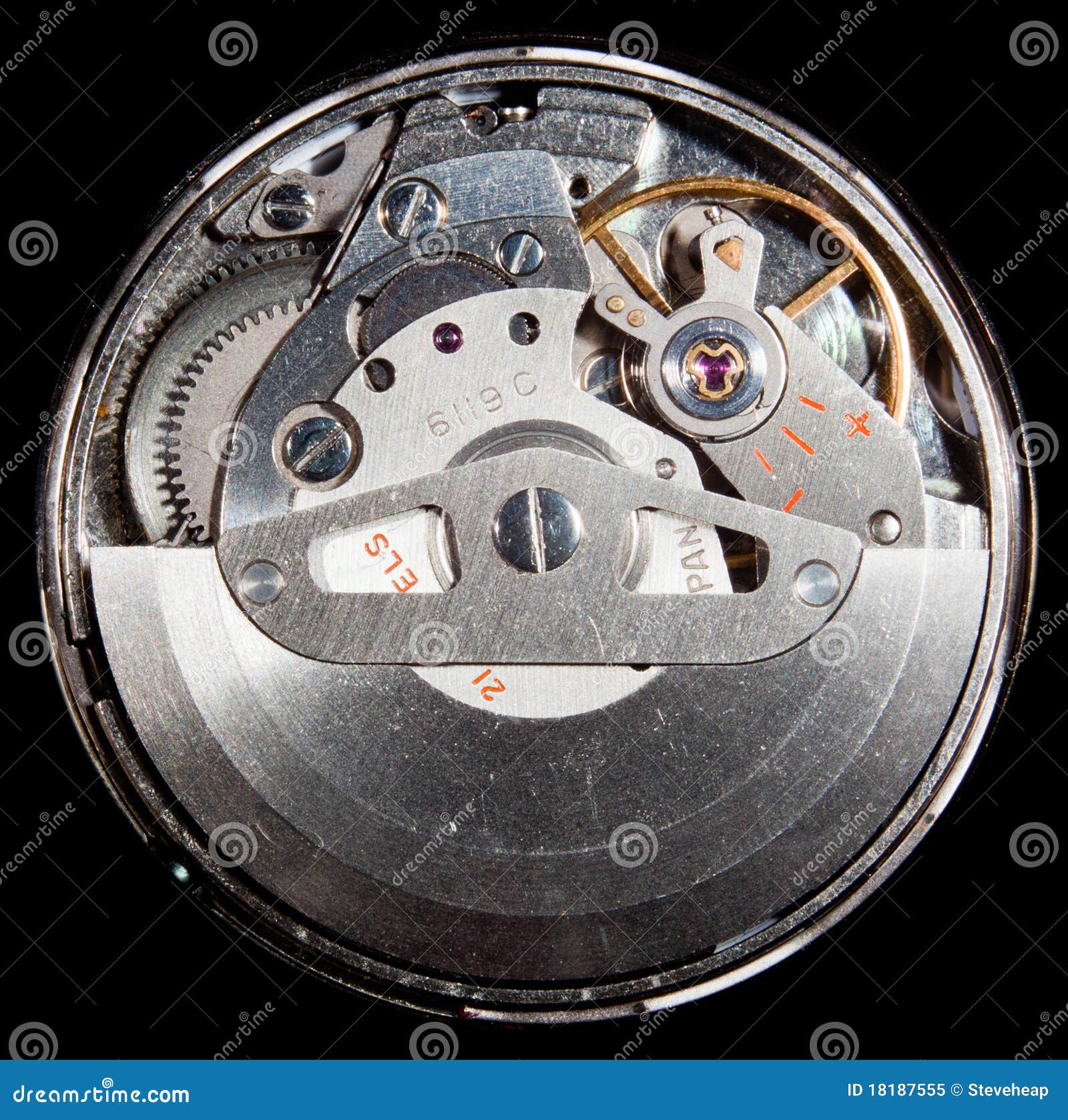 Interior of Automatic Wrist Watch Stock Image - Image of automatic ...
