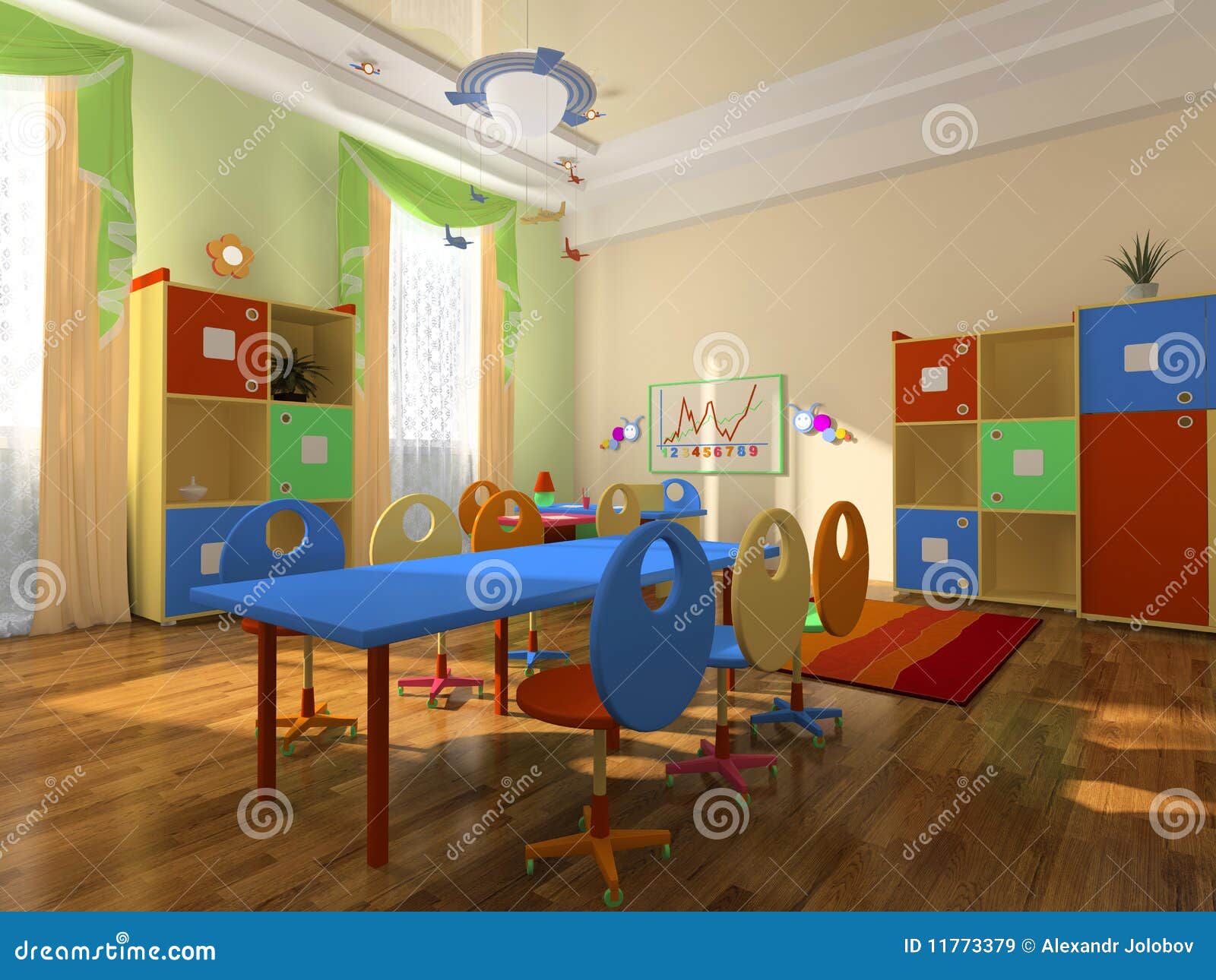 Interior of the Baby Office Stock Illustration - Illustration of ...