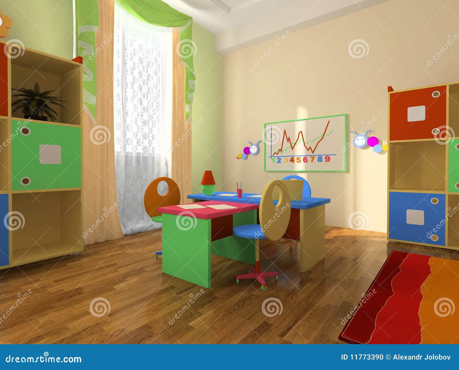 Interior of the Baby Office Stock Illustration - Illustration of ...
