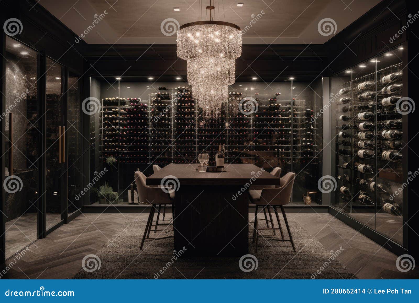 Interior of a Bar Full with Wines Stock Illustration - Illustration of ...