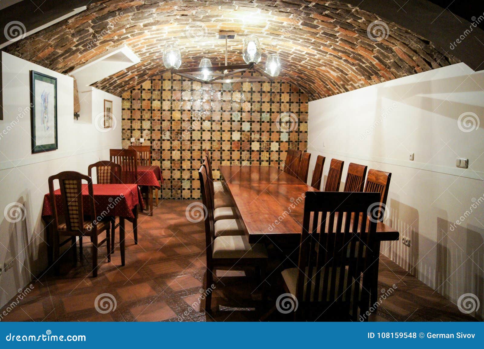 Interior Of The Basement Restaurant. Editorial Image | CartoonDealer ...