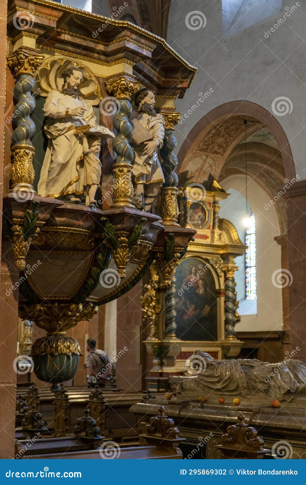 Interior of Basilica of Kloster Steinfeld Monastery, Germany Stock ...