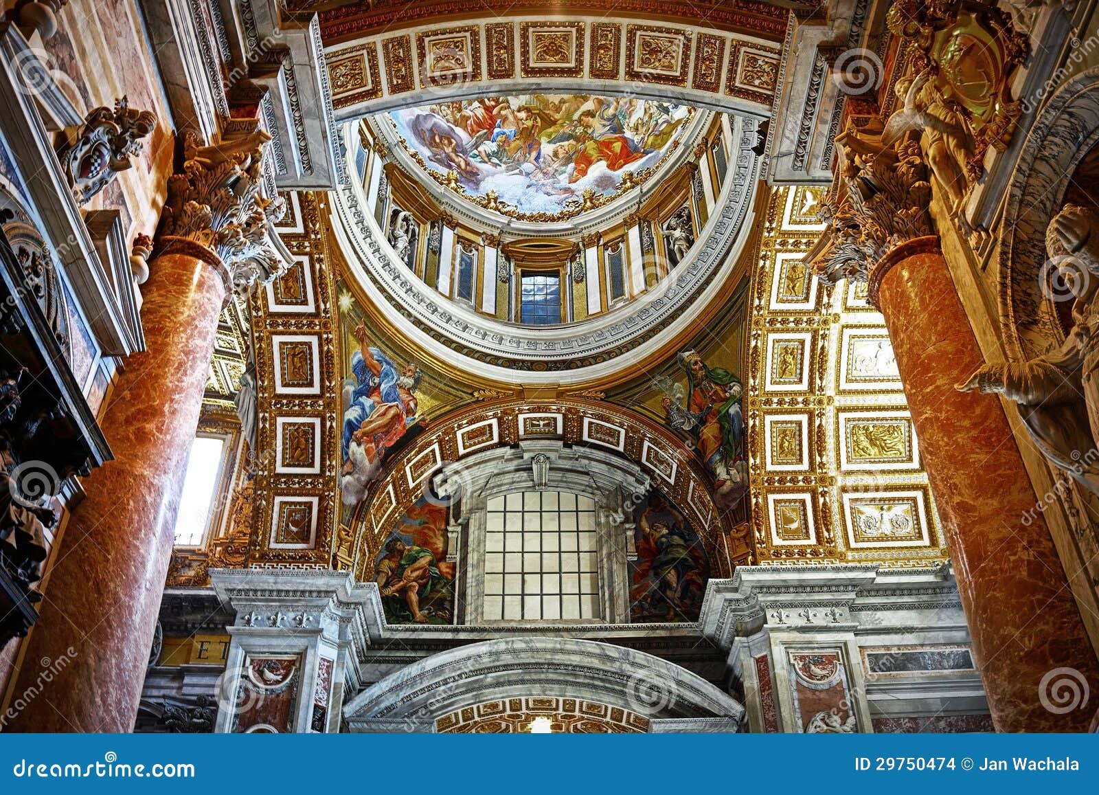 Interior Basilica in Vatican Editorial Stock Image - Image of painting ...