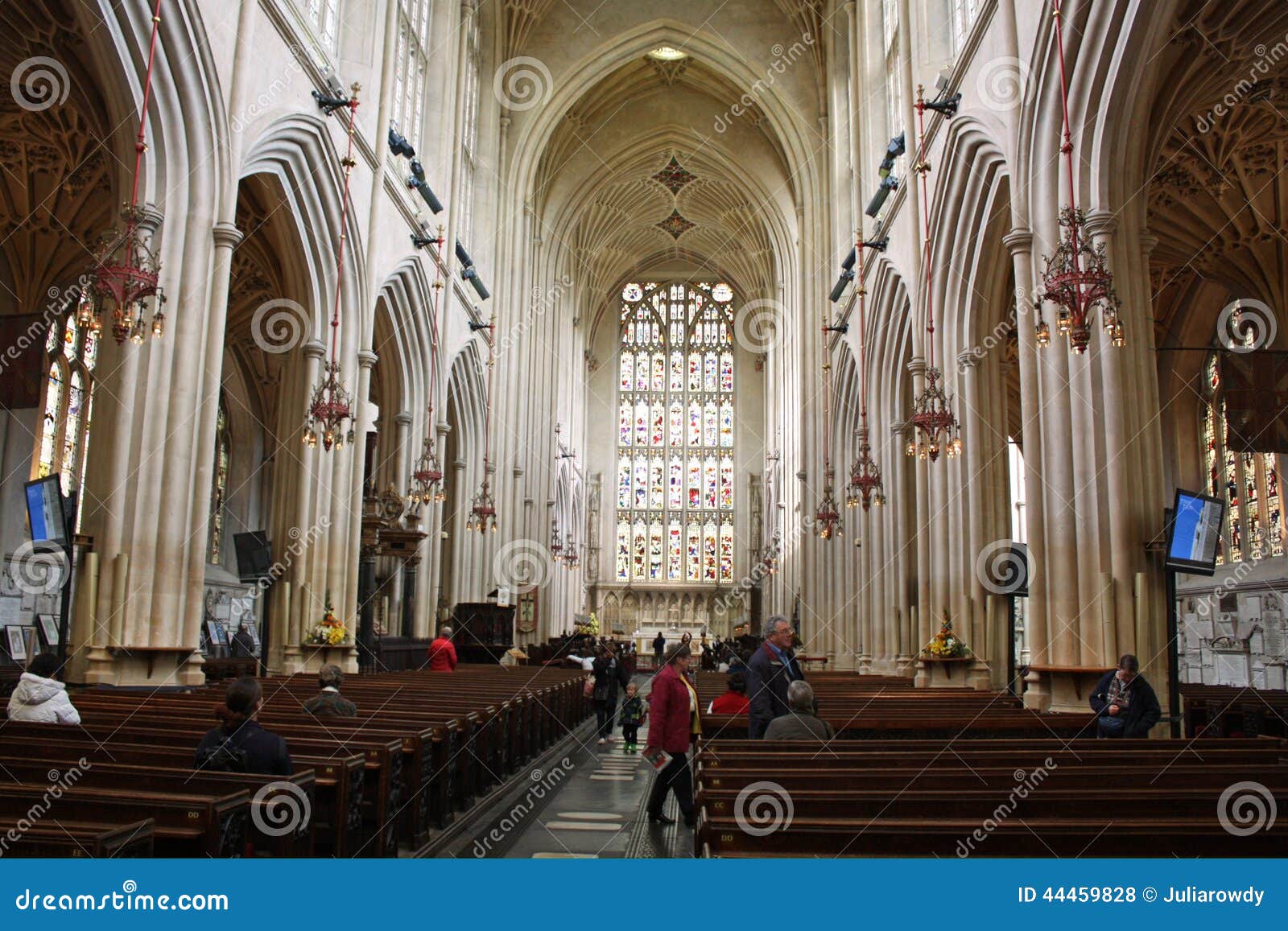 Interior of Bath Abbey stock photo. Image of pierced - 44459828