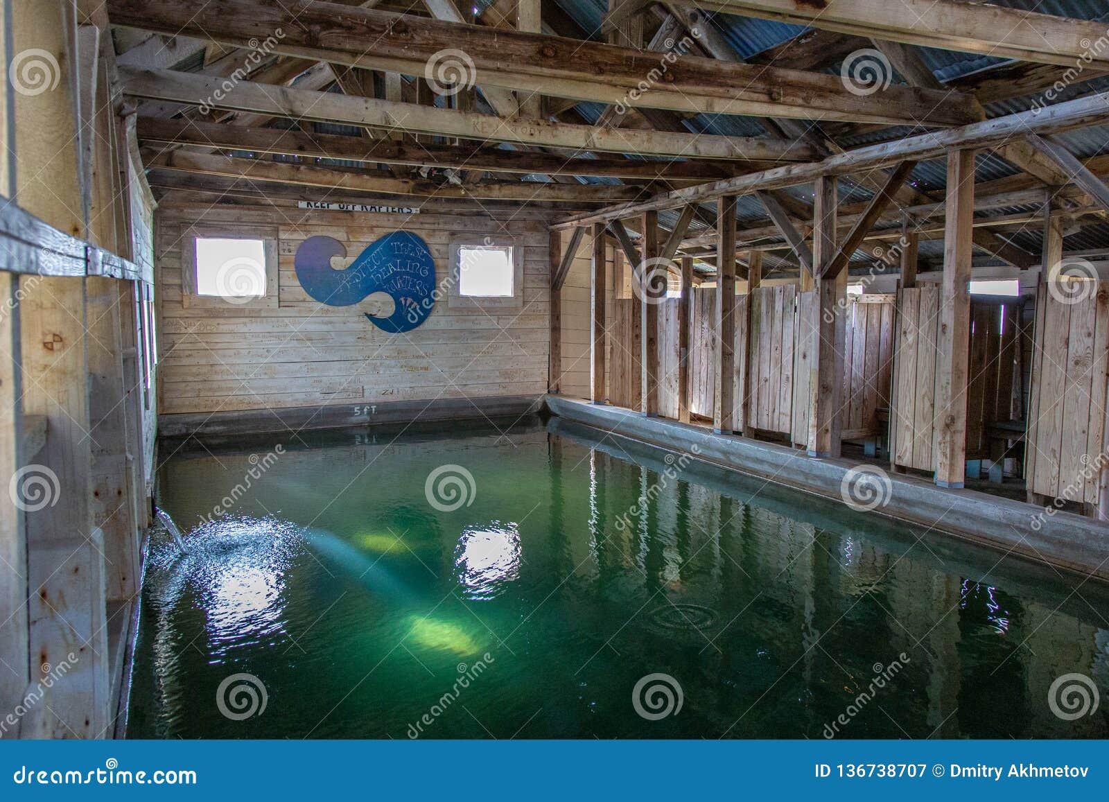 Interior of a Bath House at a Summer Lake Hot Springs Editorial ...