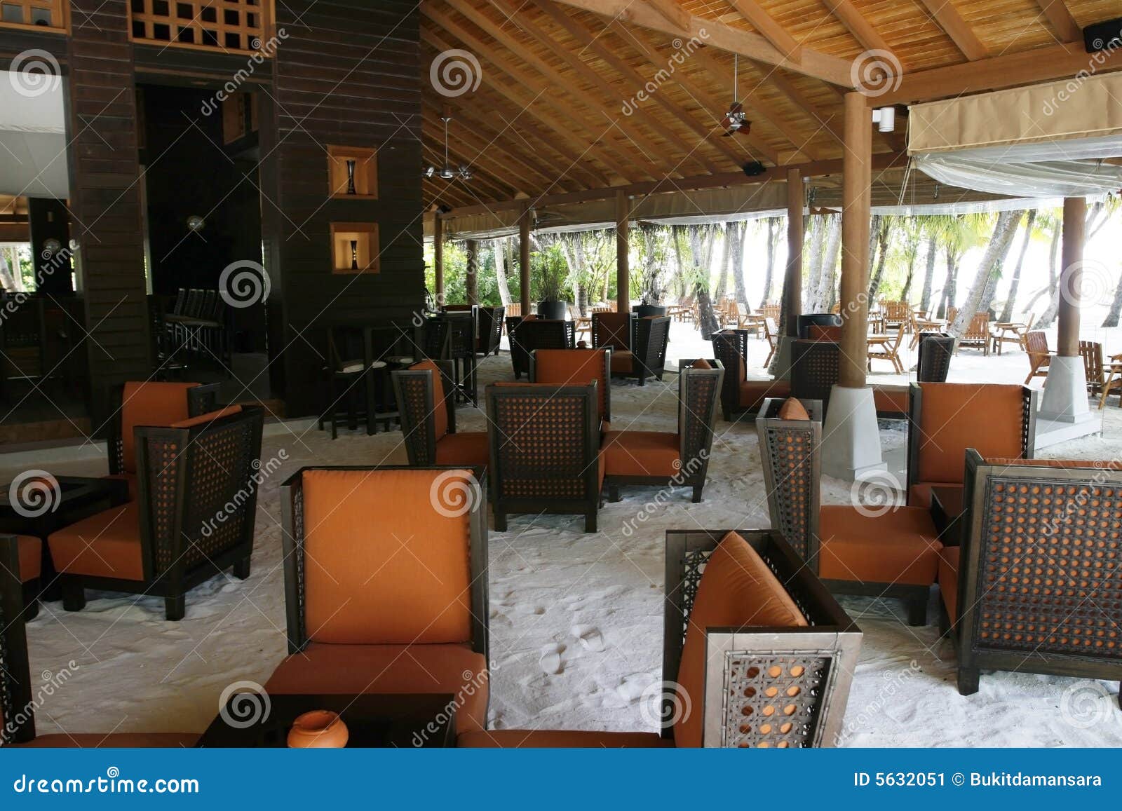 Interior of a Beach Bar stock image. Image of wood, shadow - 5632051