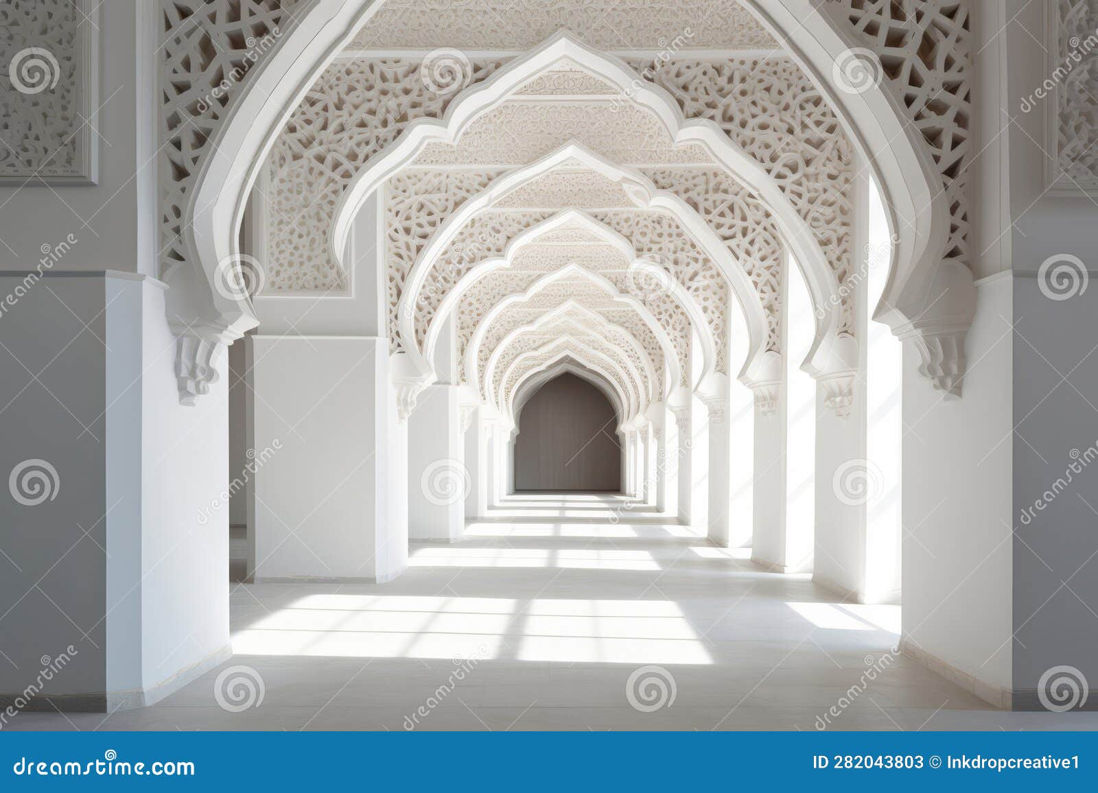 Interior of a Beautiful Islamic Mosque with Ornate Archway. Generative ...