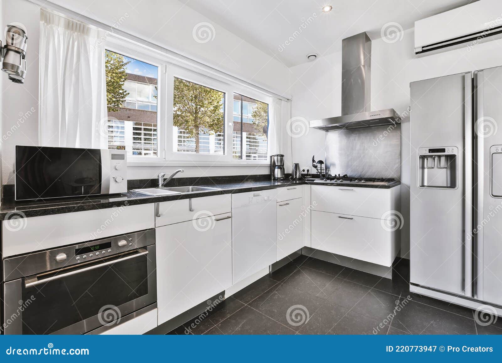 Beautiful kitchen design stock image. Image of design - 220773947