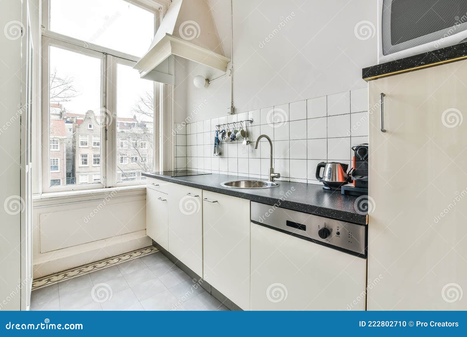 Beautiful kitchen design stock photo. Image of table - 222802710