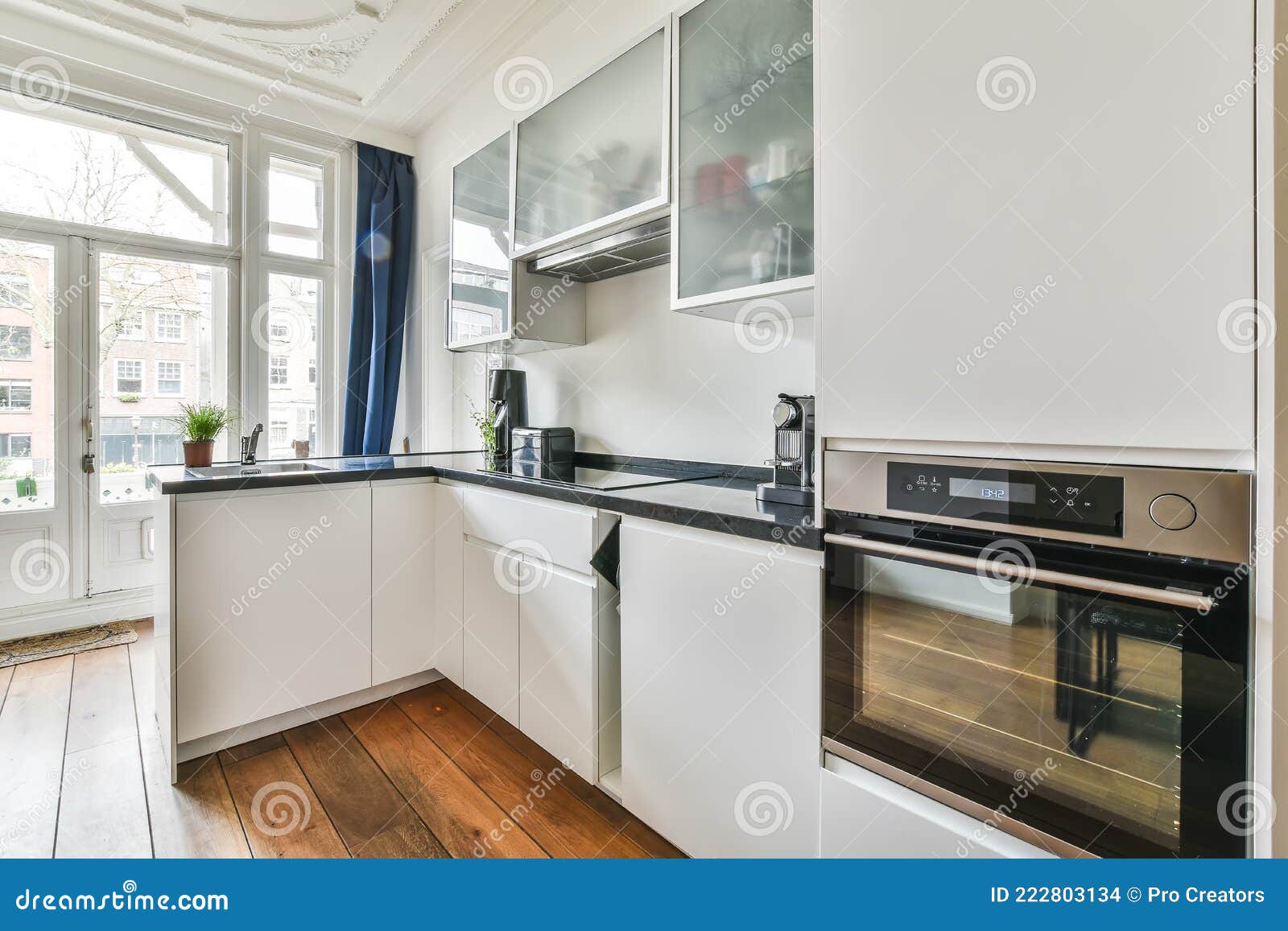 Beautiful kitchen design stock photo. Image of elegant - 222803134