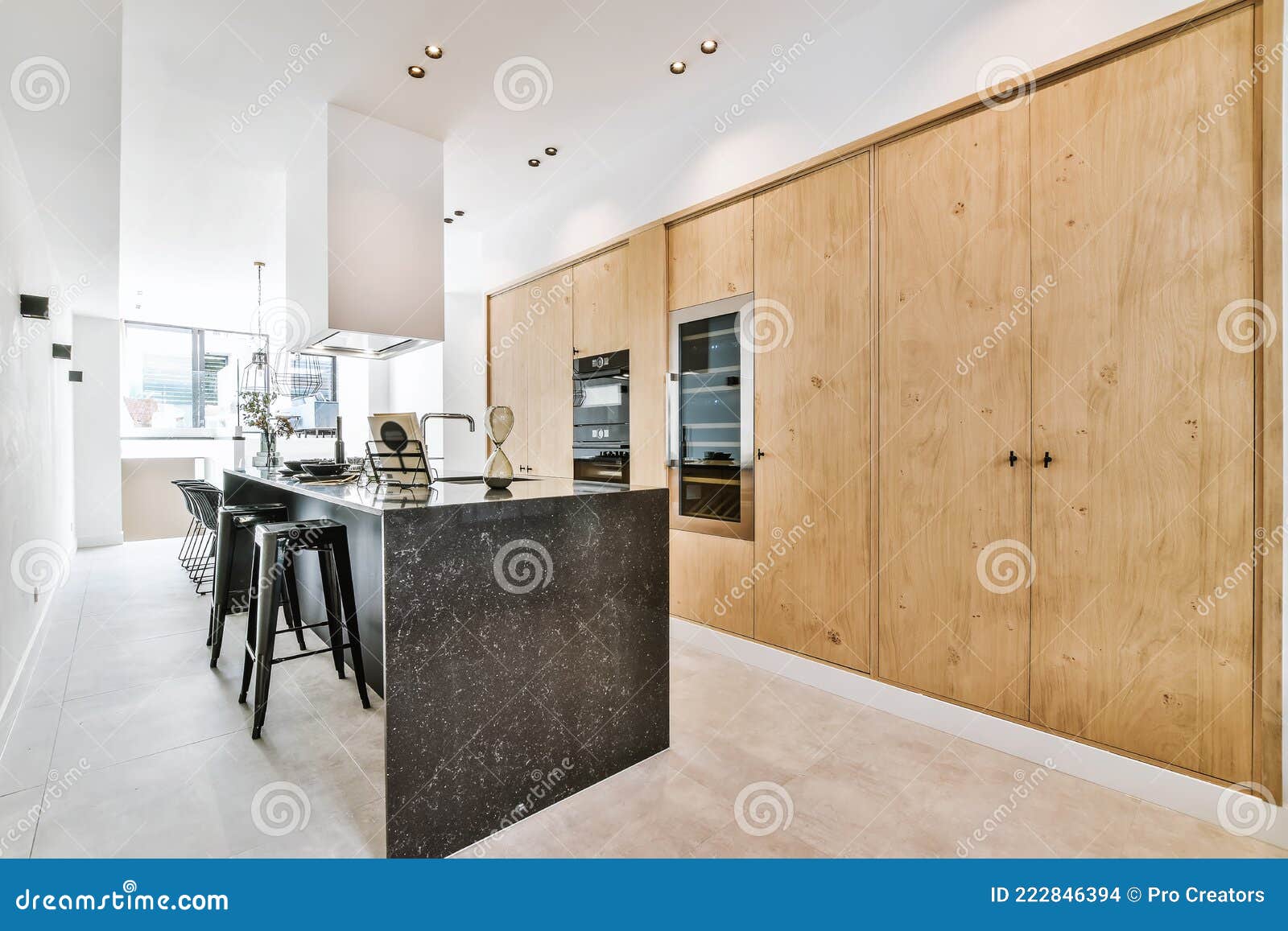 Beautiful kitchen design stock photo. Image of spacious - 222846394