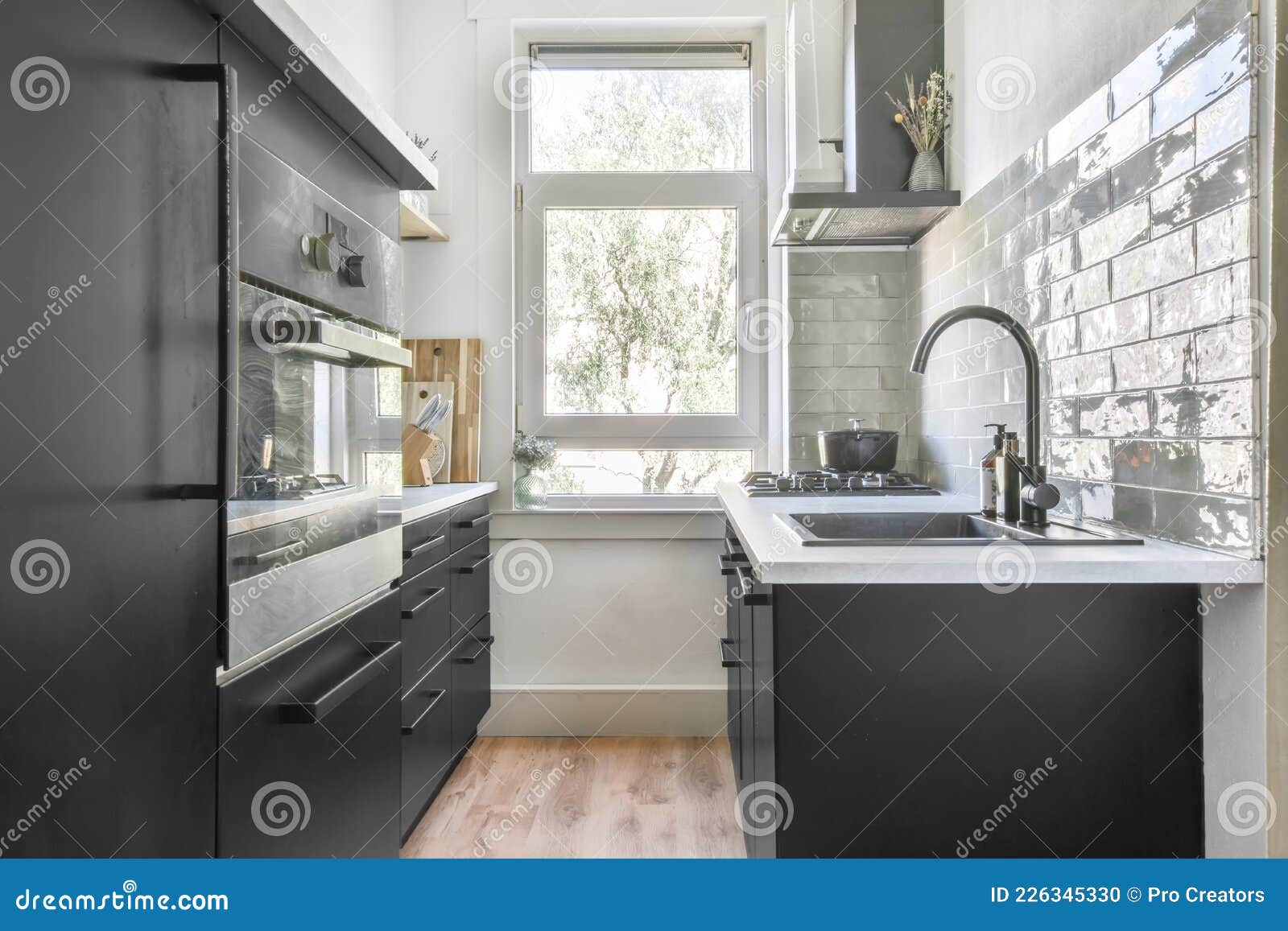 Beautiful kitchen design stock photo. Image of home - 226345330
