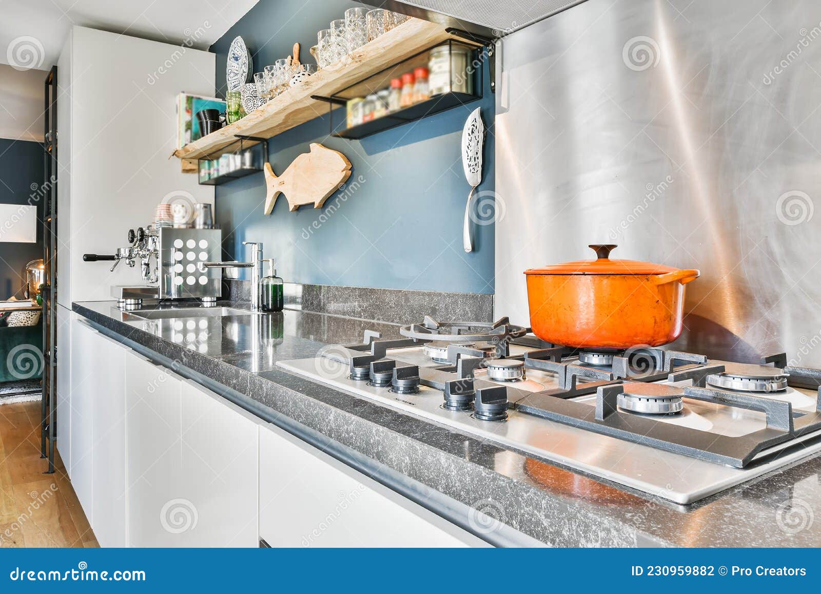 Beautiful kitchen design stock photo. Image of luxury - 230959882