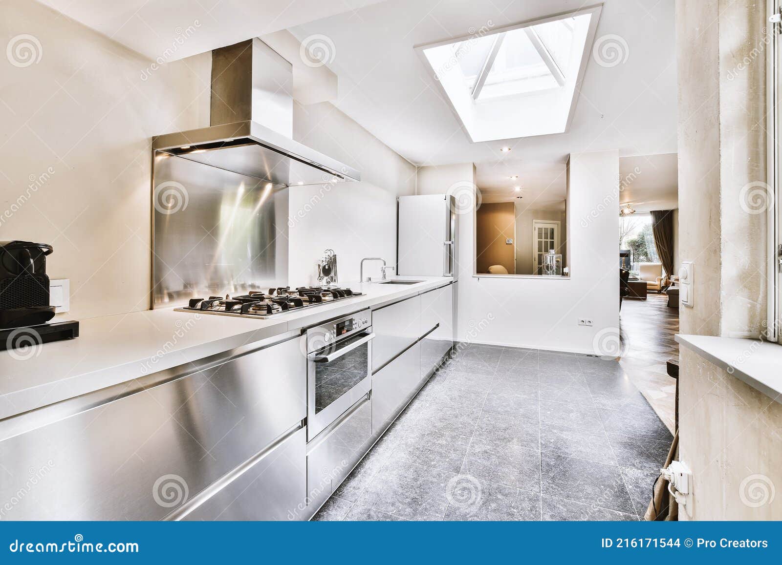 Bright and Modern Kitchen Design Stock Photo - Image of luxury, inside ...