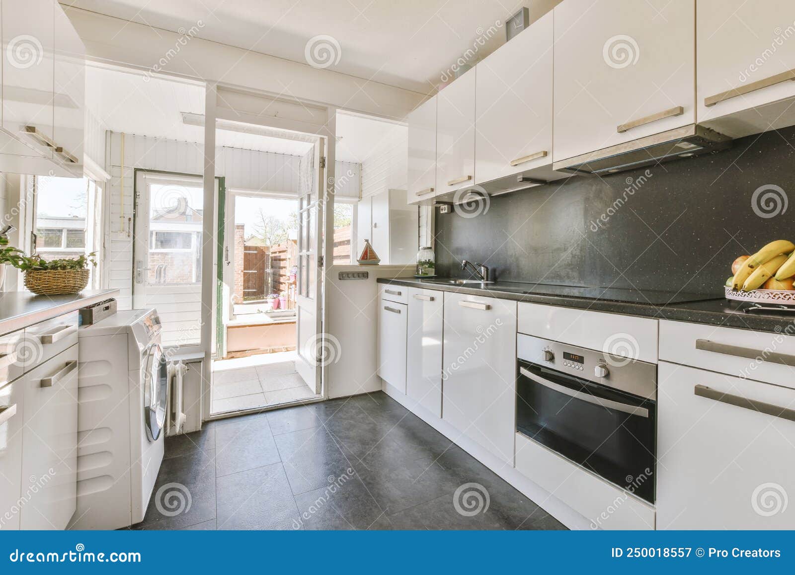 Bright and Modern Kitchen Design Stock Image - Image of estate, modern ...