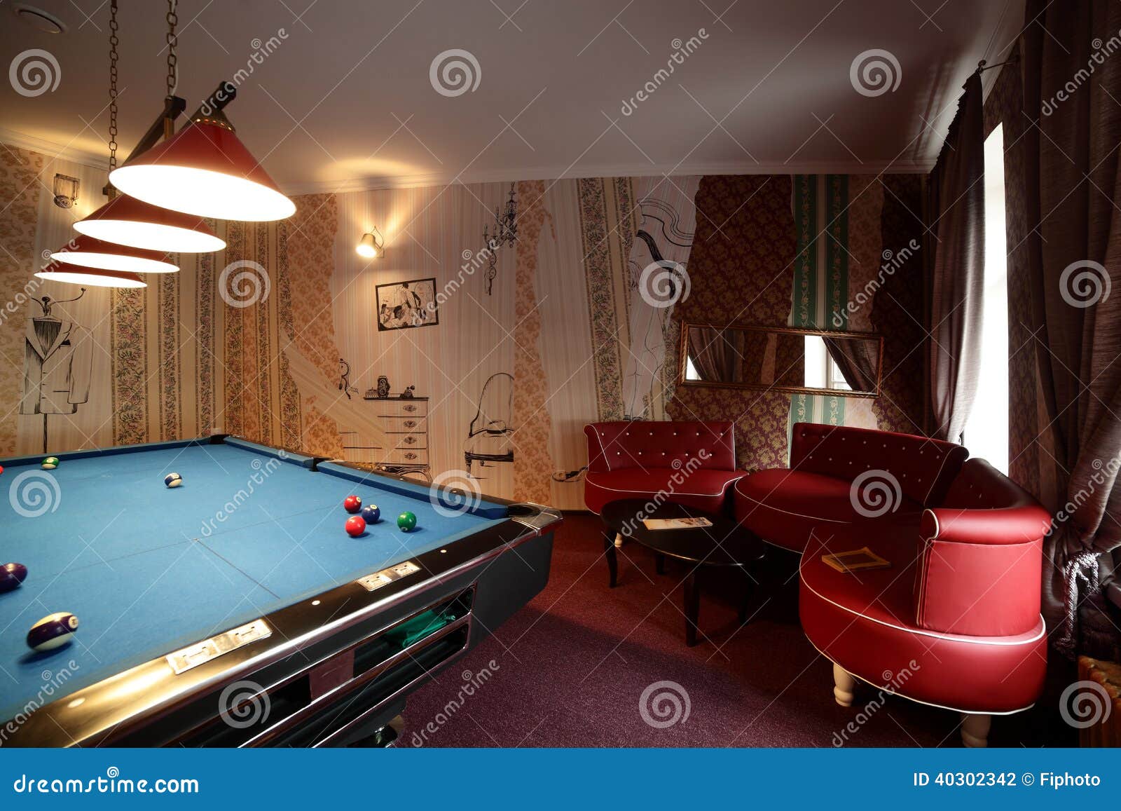 Interior of Beautiful and Modern Billiard Stock Photo - Image of game ...
