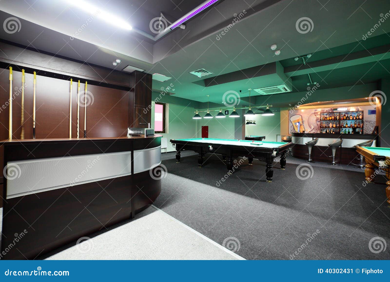 Interior of Beautiful and Modern Billiard Stock Image - Image of area ...