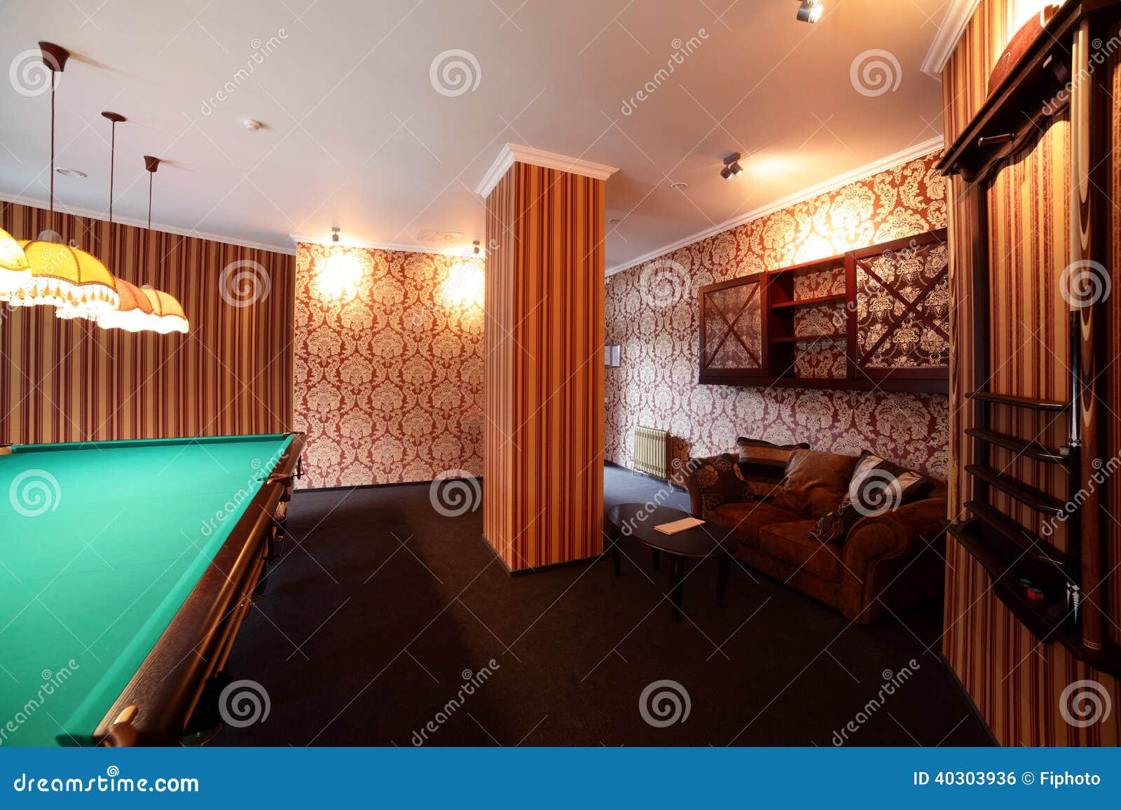 Interior of Beautiful and Modern Billiard Stock Photo - Image of house ...